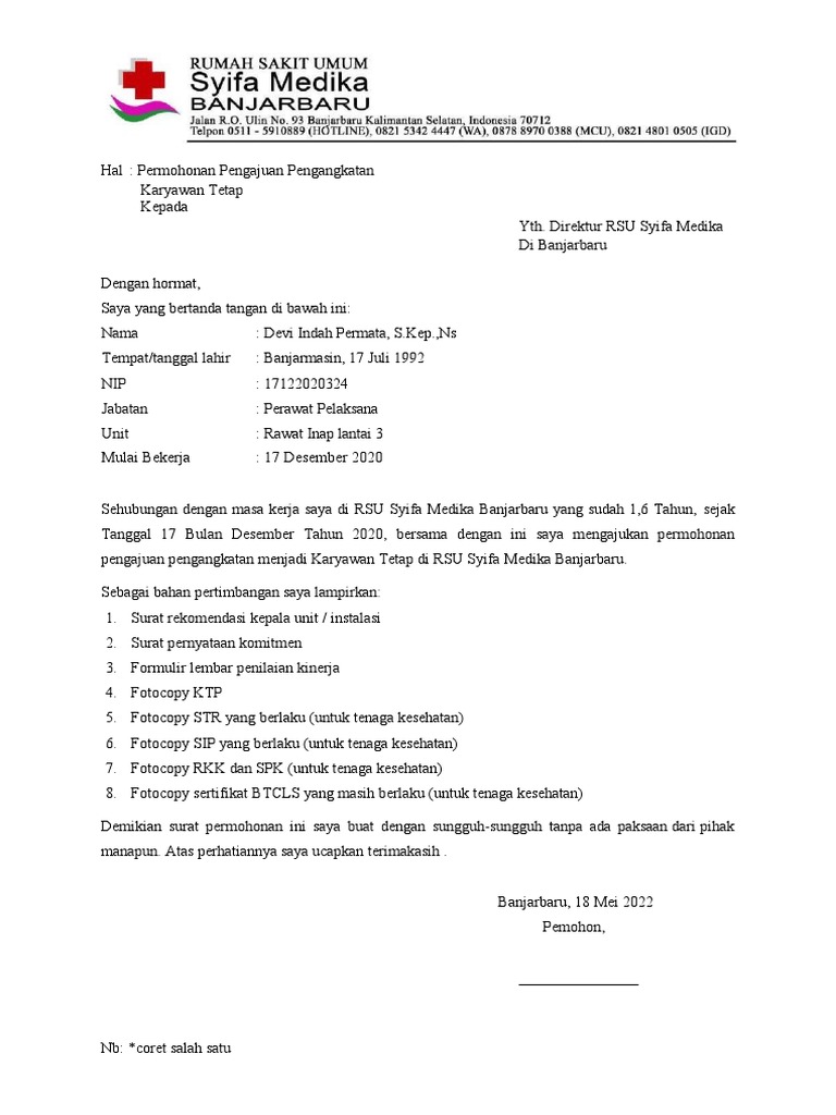 Form Pengangkatan Karyawan Tetap | PDF | Karier & Perkembangan