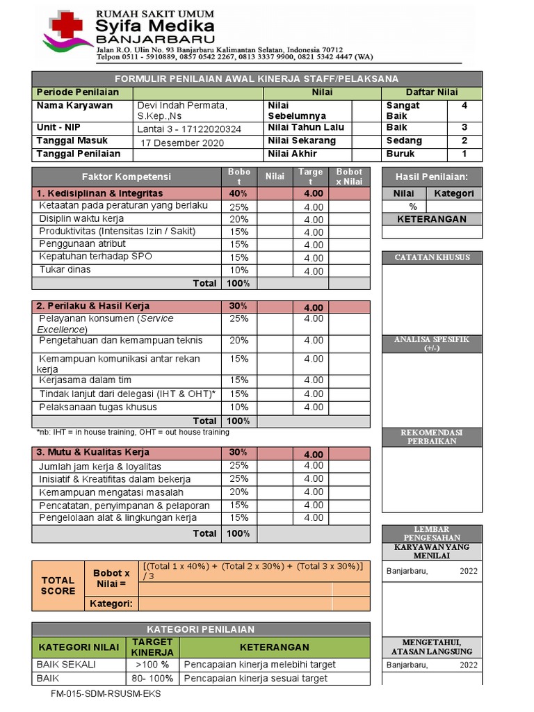 Form Penilaian | PDF