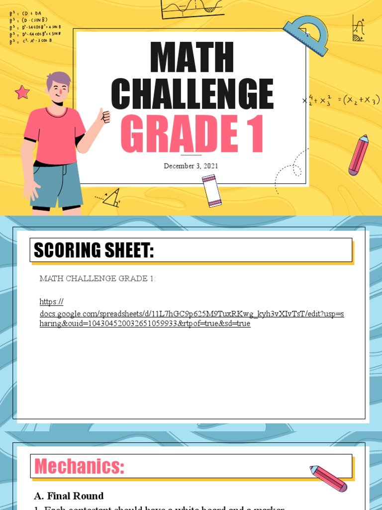 Grade 1 Math Challenge Guide | PDF | Headphones