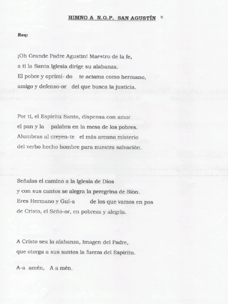 Himno San Agustín - Letra | PDF