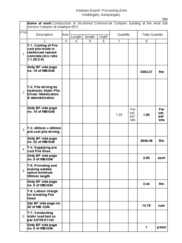 5TH Ra Bill CC | PDF | Structural Engineering | Concrete