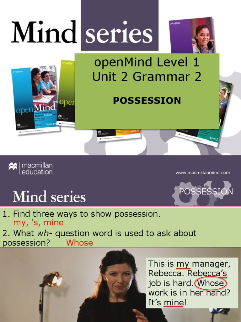 Openmind Level 1 Unit 2 Grammar 2: Possession | PDF | Noun | Plural