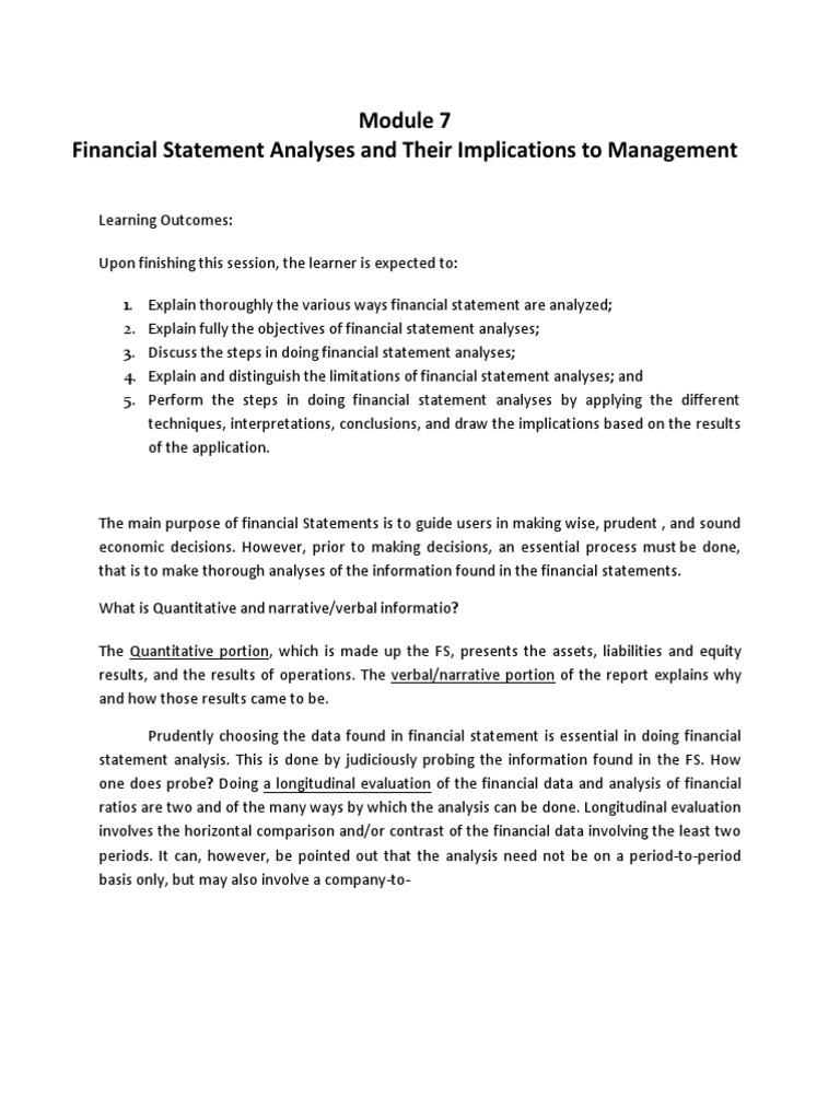 Financial Statement Analysis Techniques | PDF | Equity (Finance) | Expense