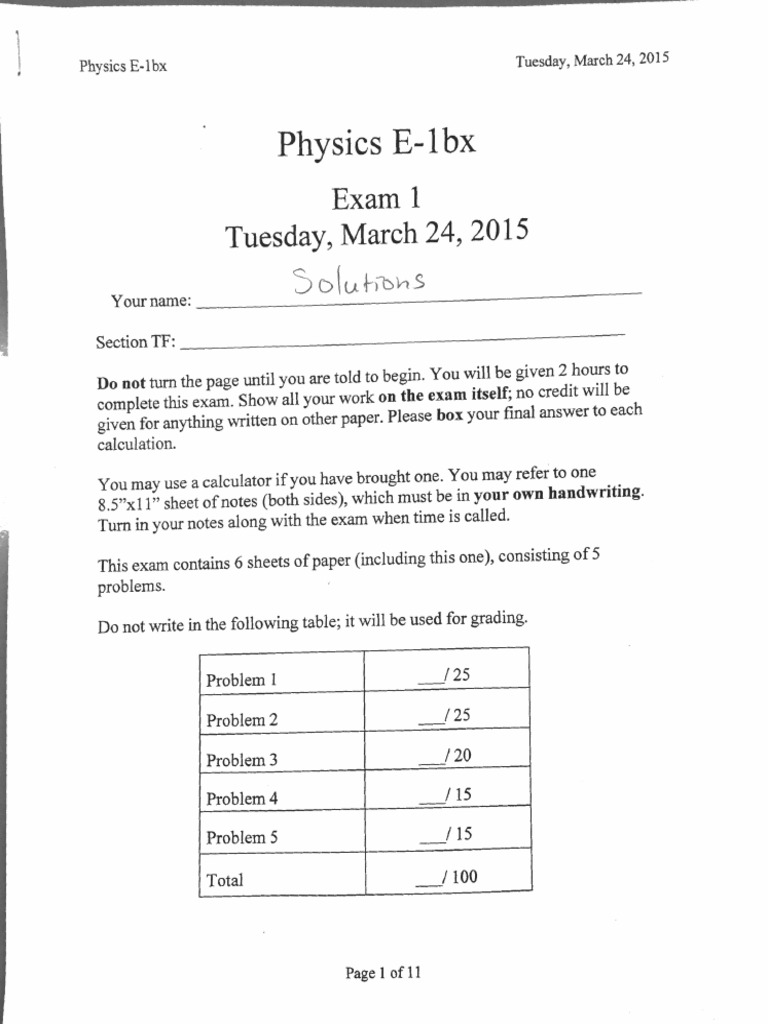 E1bx Midterm 1 Solutions | PDF