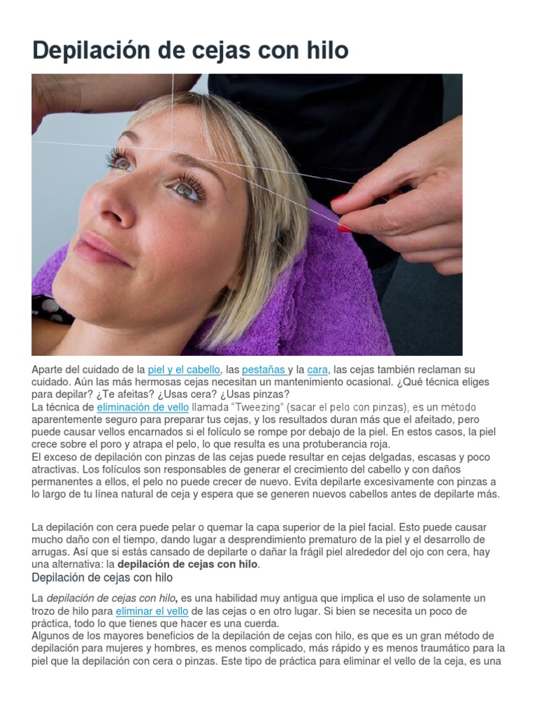 Depilación de Cejas con Hilo: Guía Práctica | PDF | Pelo | Ceja