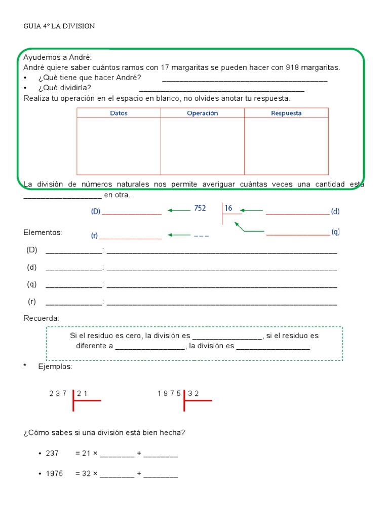 Divisiones para 4° de Primaria | PDF | Matemáticas | Aritmética