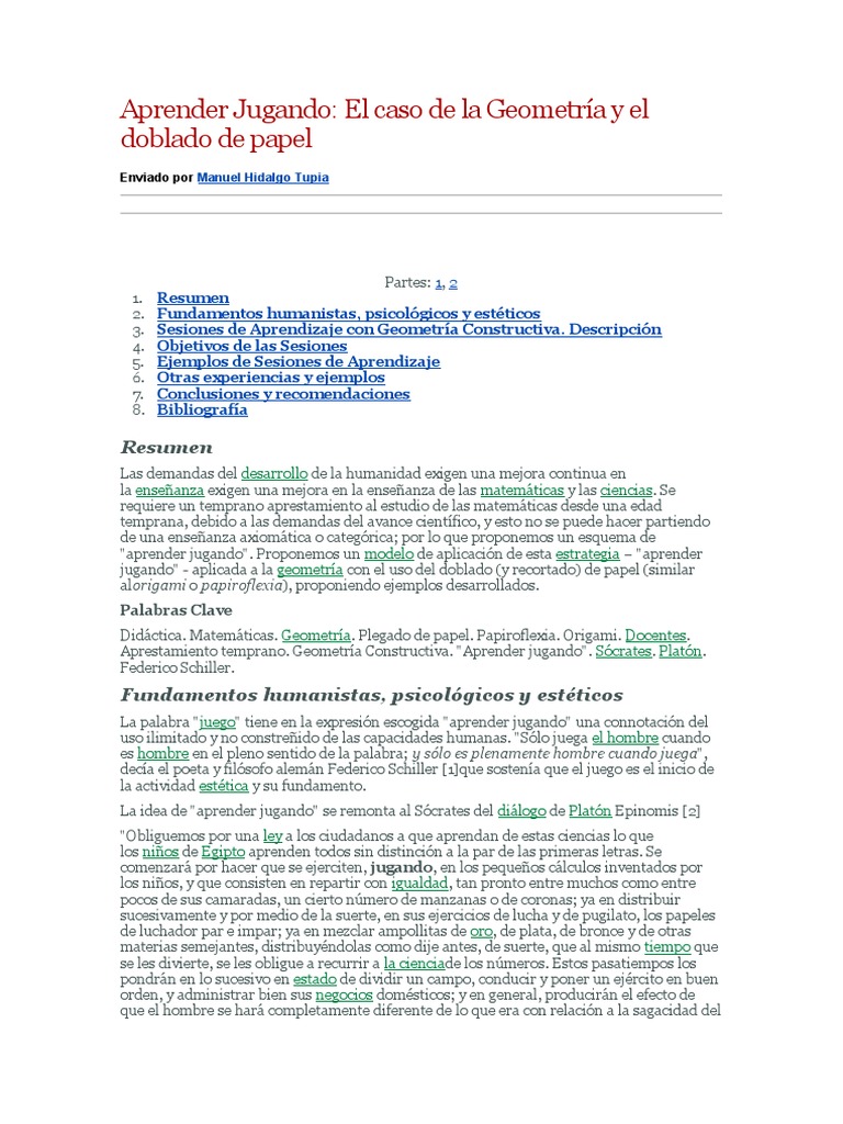Aprender Jugando | PDF | Origami | Geometría
