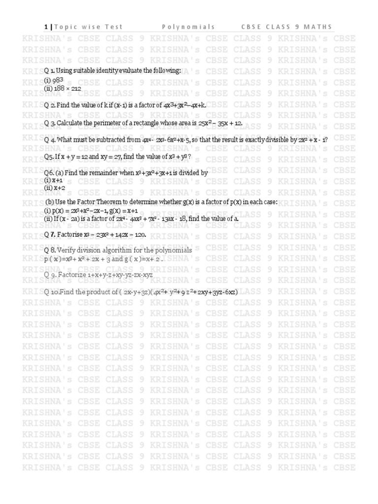 Polynomials Test Pdf Factorization Algorithms And Data Structures 1126