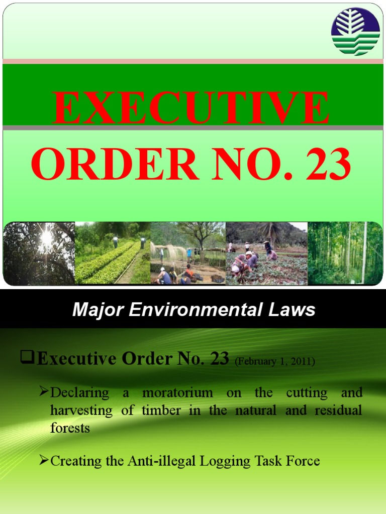 Executive Order No. 23 | PDF | Forests | Logging