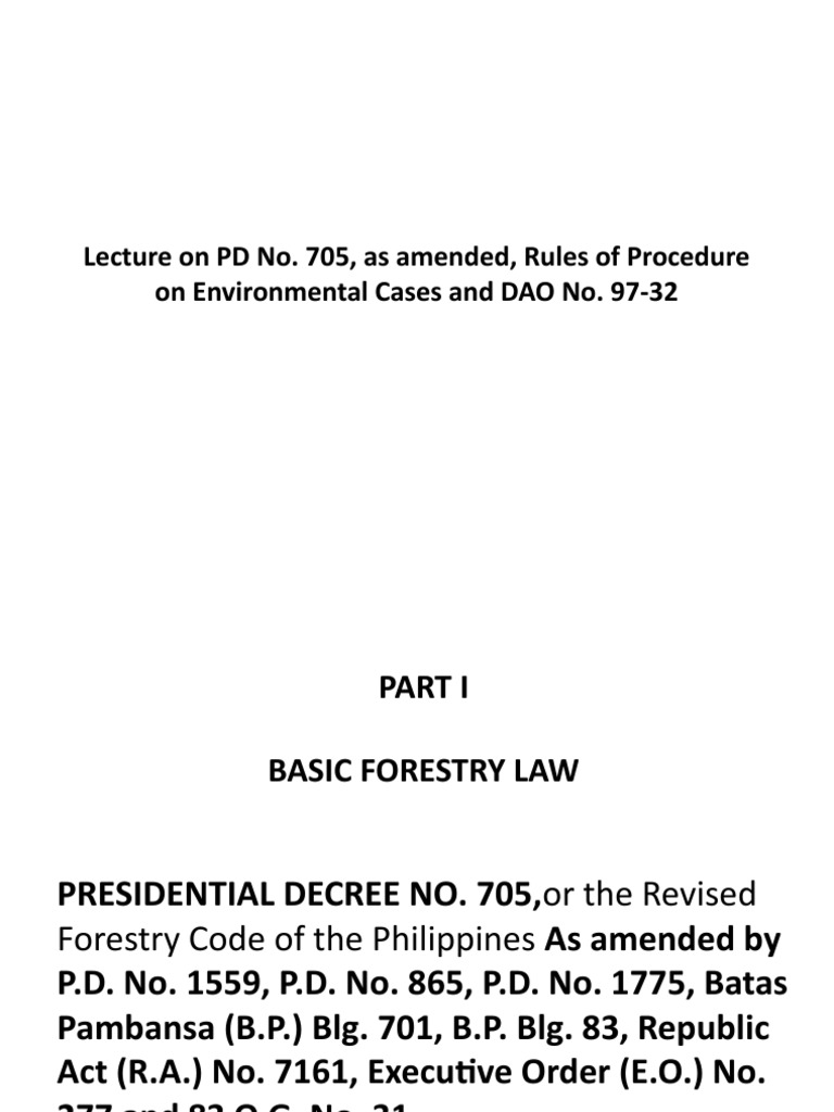 Lecture On PD 705, DAO 97-32, Etc. | PDF | Theft | Prosecutor