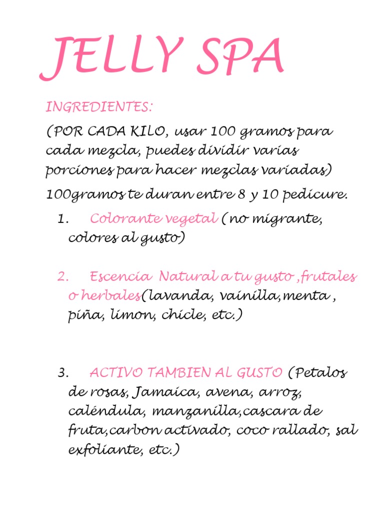 Cómo Hacer Jelly Spa Casero | PDF