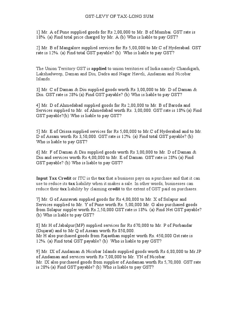 1 A. Levy of Gst-Sheet 2-Hw | PDF