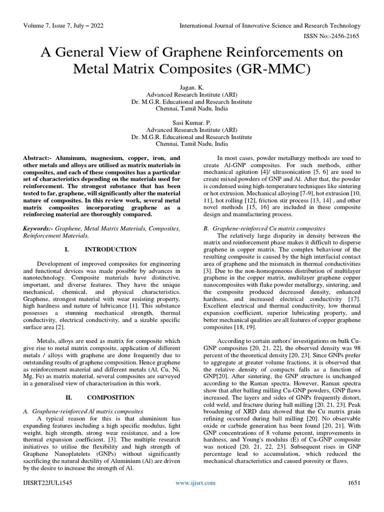 Graphene in Metal Matrix Composites | PDF | Composite Material | Wear