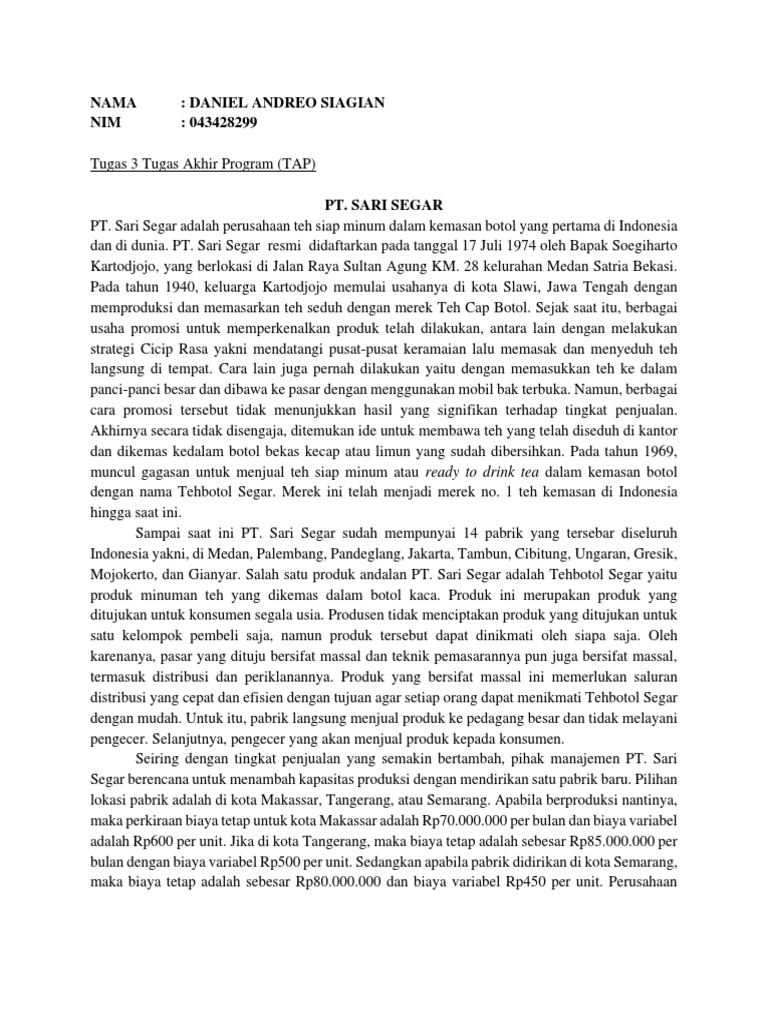 Tugas 3 TAP - Daniel Andreo Siagian | PDF | Karier & Perkembangan