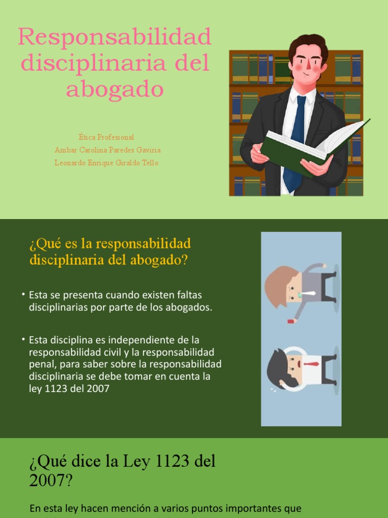 Responsabilidad Disciplinaria Del Abogado Pdf Instituciones