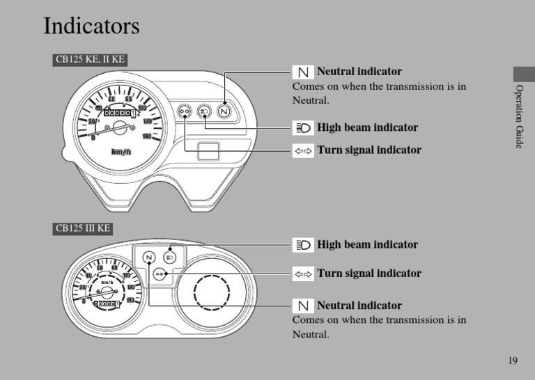 Honda CB125 Indicators | PDF