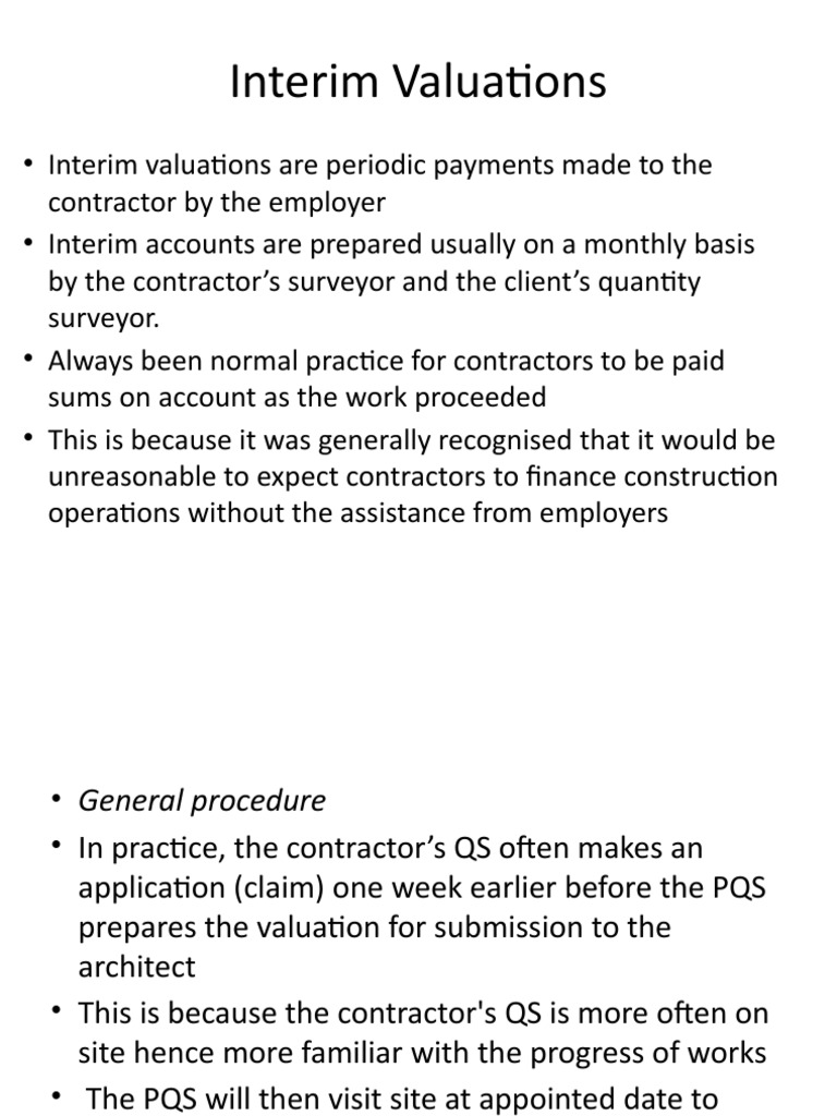 Understanding Interim Valuations in Construction | PDF | Employment ...