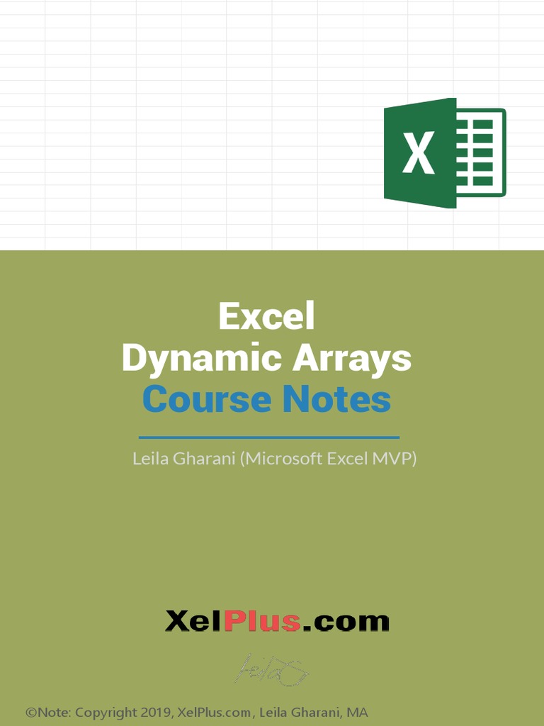 Excel Dynamic Arrays: Course Notes | PDF | Microsoft Excel | Array Data ... Excel Dynamic Arrays: Course Notes | PDF | Microsoft Excel | Array Data ...