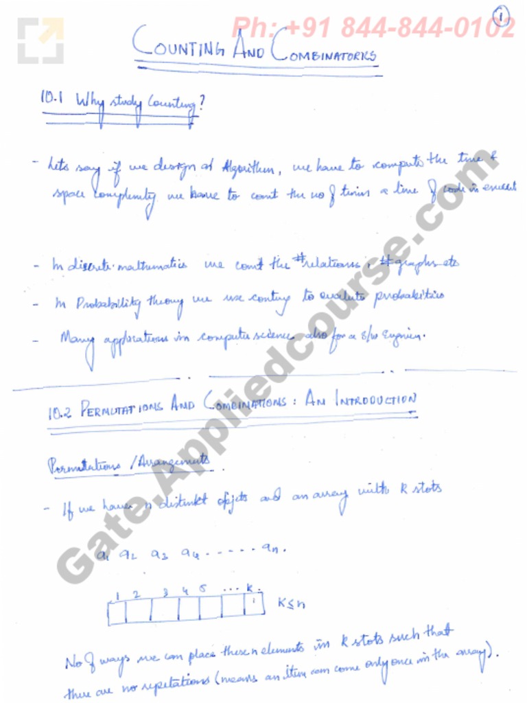 Counting and Combinatorics | PDF