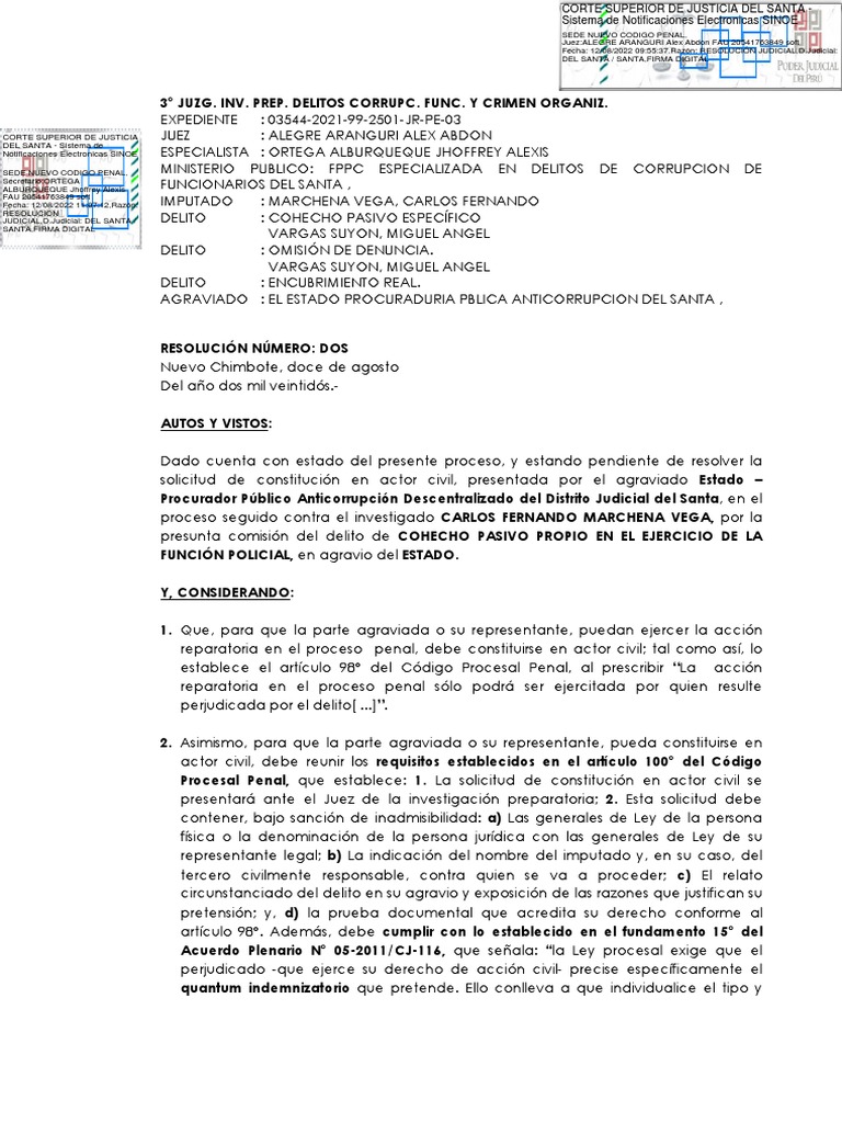 Exp. 03544-2021-99-2501-JR-PE-03 - Resolución - 137709-2022 | PDF | Ley ...