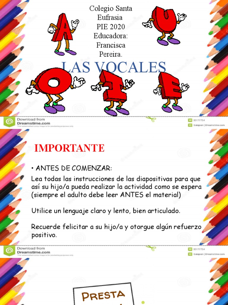 1) Las Vocales y Sonido Inicial | PDF | Artes del lenguaje y disciplina