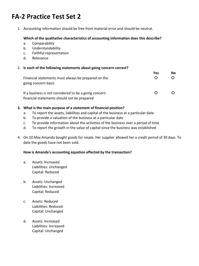 FA 2 Practice Test Set 2 | PDF | Debits And Credits | Accounts Payable
