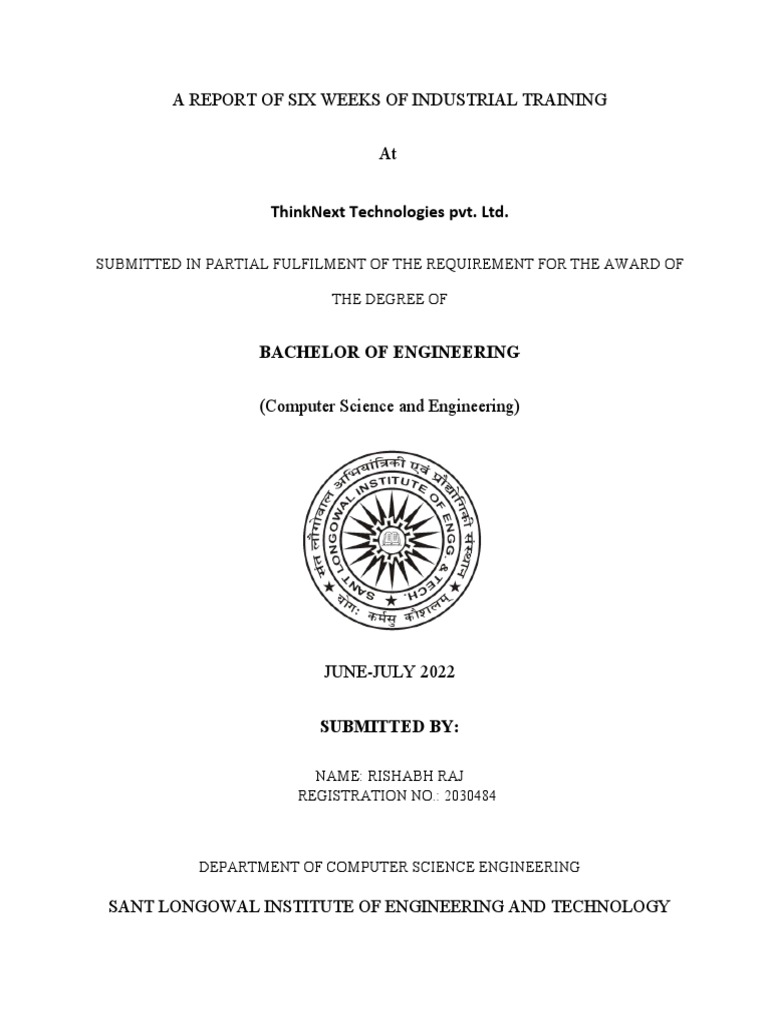 Rishabh Raj Report | PDF | Android (Operating System) | Mobile App