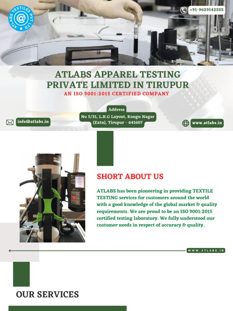 Professional Textile Testing Laboratory in Tirupur | PDF
