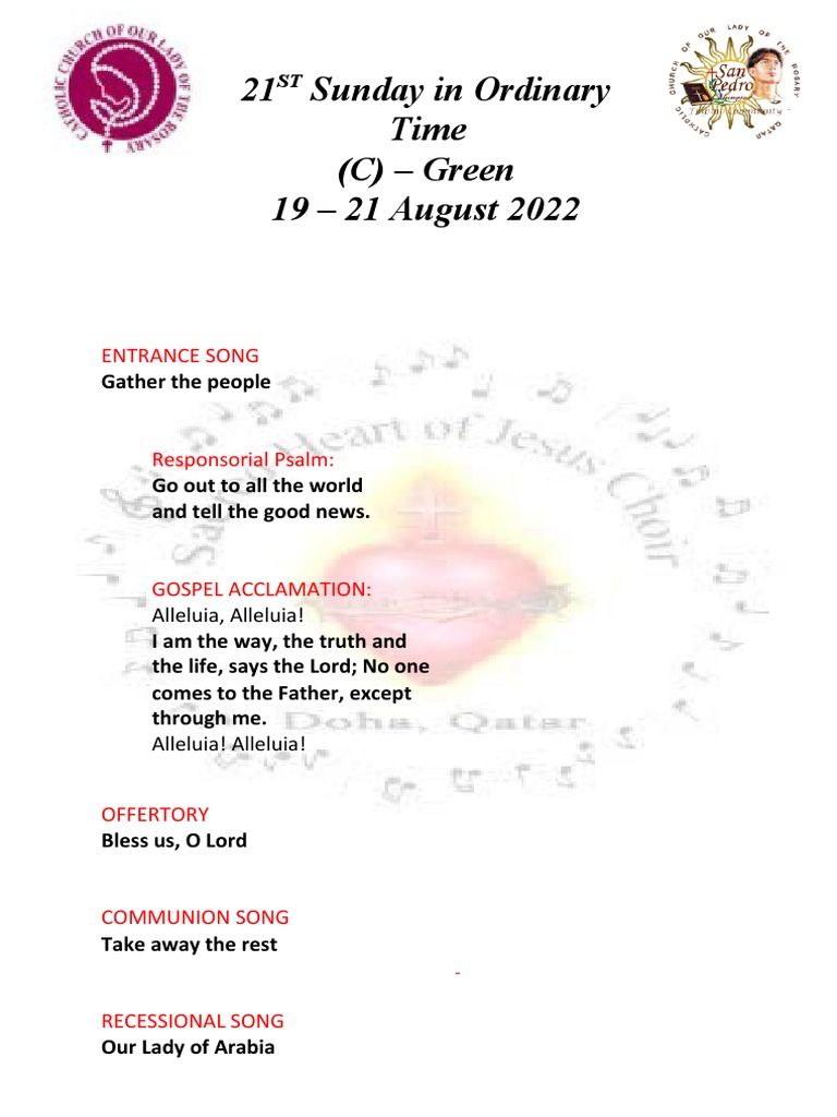 English Mass - Cover Sheet | PDF