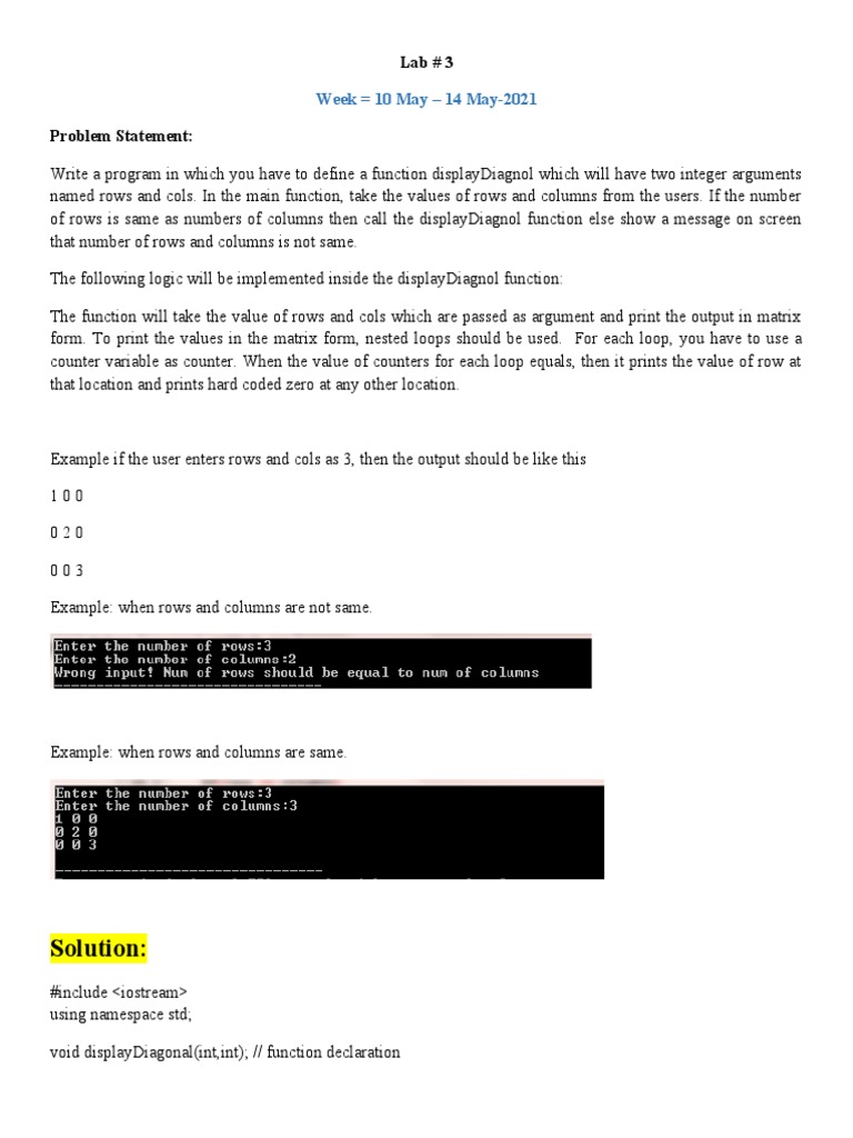 Solution:: Week 10 May - 14 May-2021 | PDF | Computers