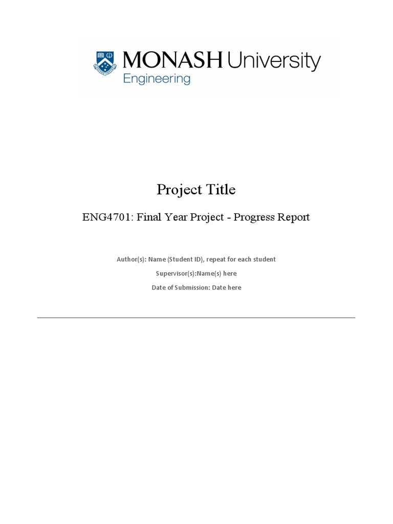 ENG4701 Project Progress Report | PDF | Sustainability | Design