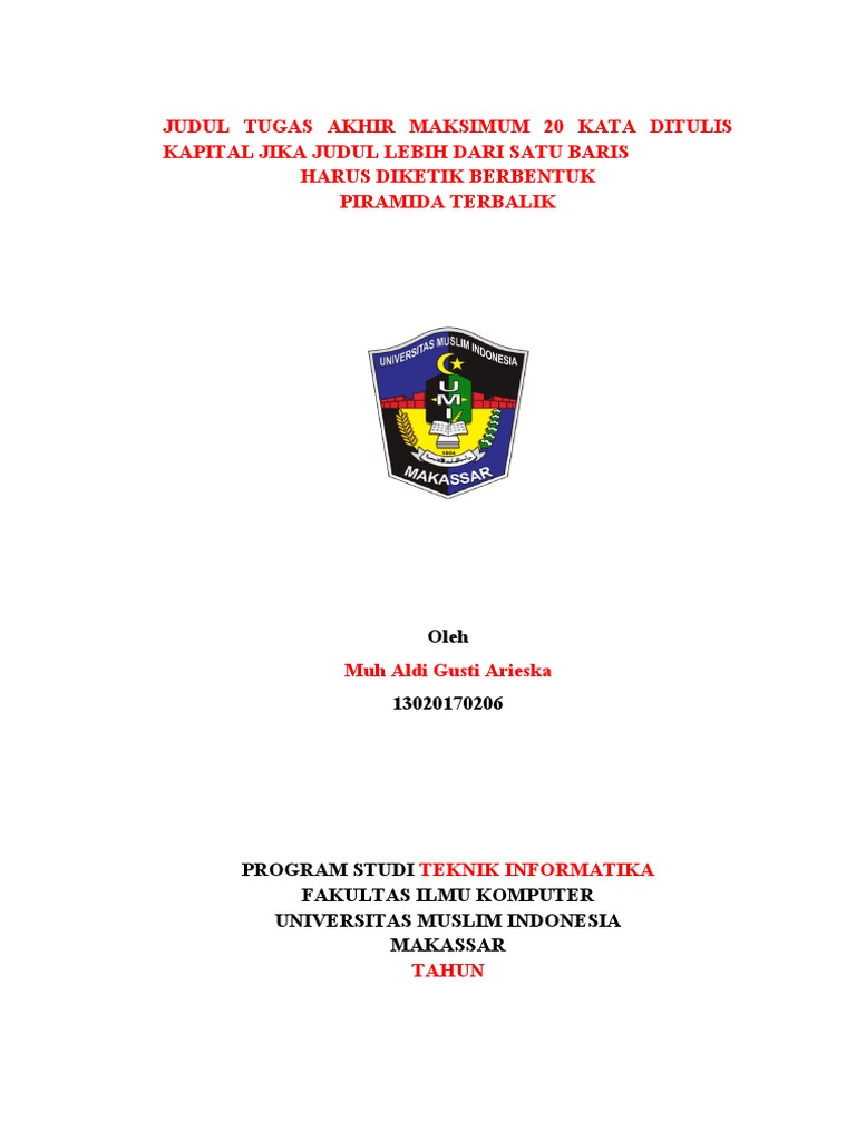 Template Panduan Tugas Akhir FIKOM UMI Tahun 2021 Edisi 3 | PDF