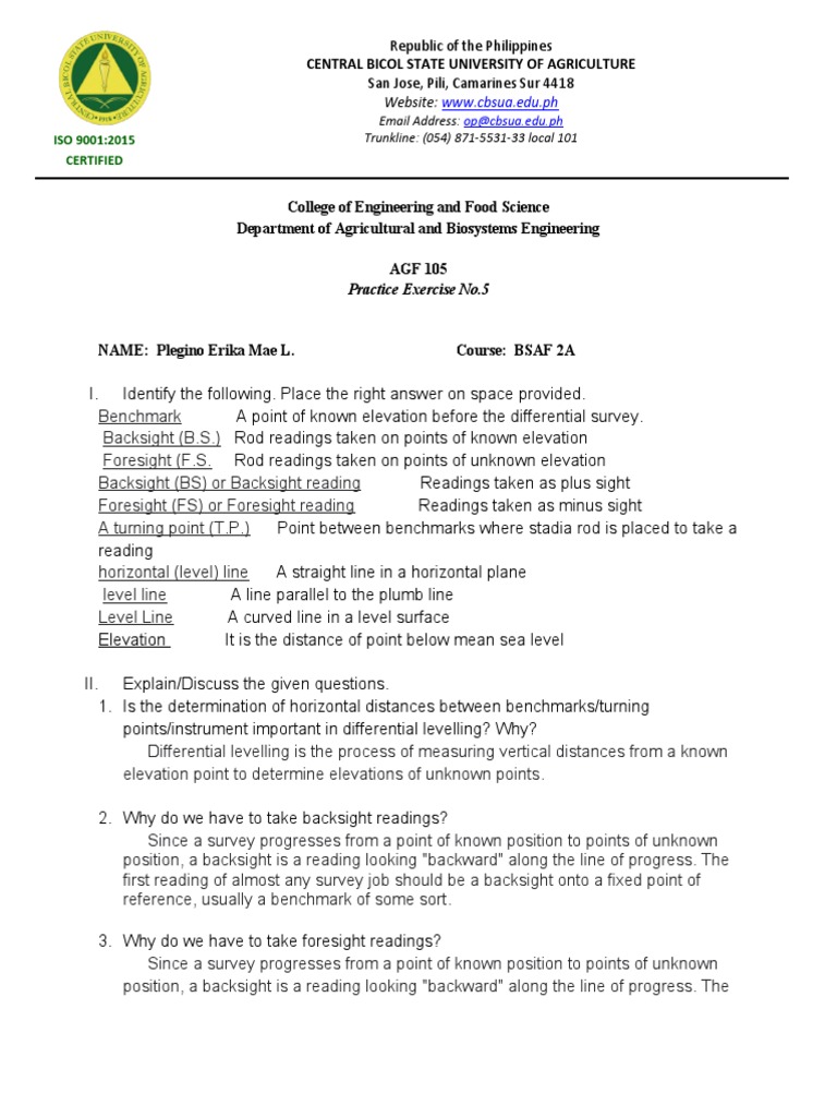 Practice Exercise No 5 Mapping Pdf Earth Sciences Science