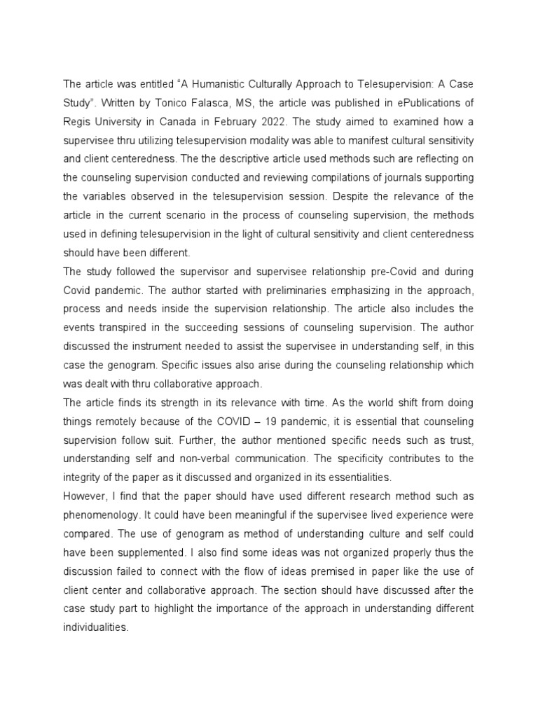 Journal Critique | PDF | Psychotherapy | Cognition