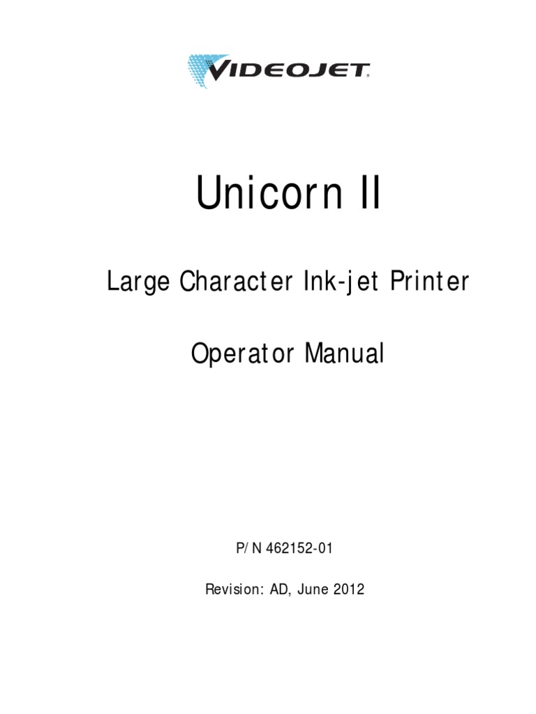 Videojet Unicorn II Printer Users Manual | PDF | Computer Keyboard | Printer (Computing)