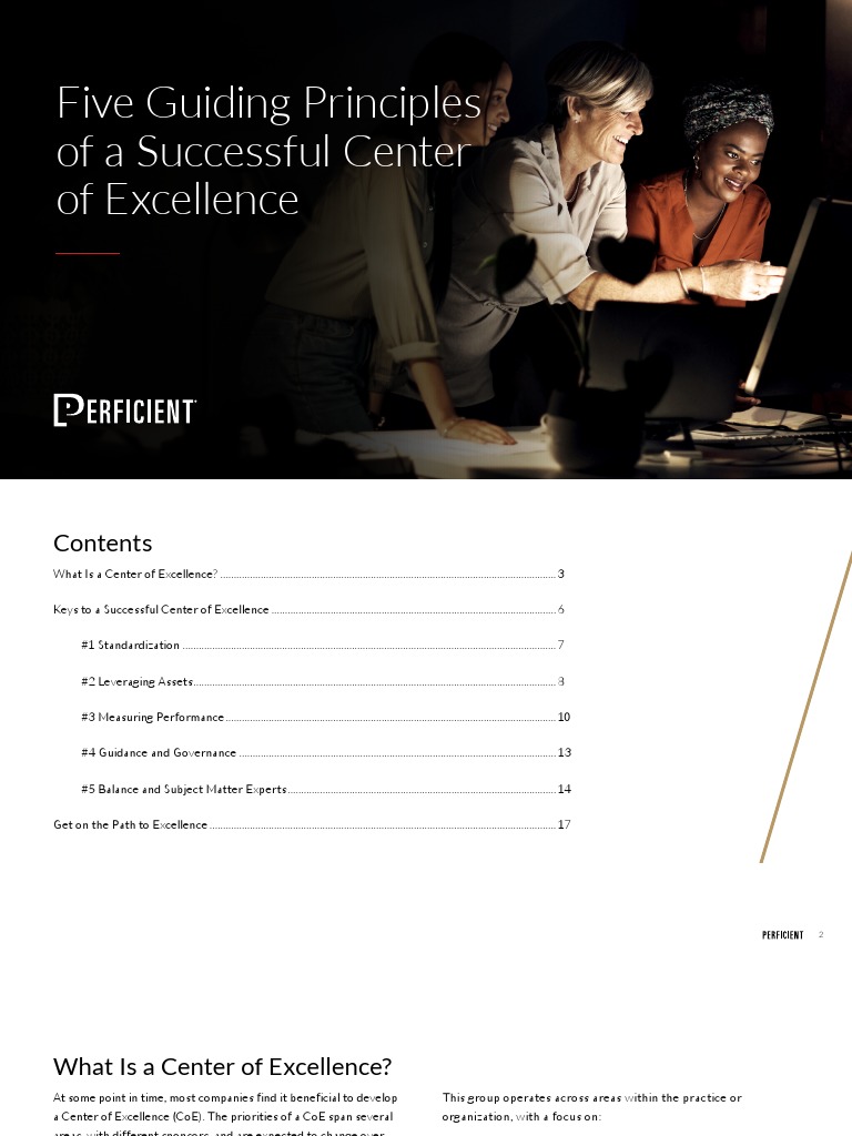 Five Guiding Principles of A Successful Center of Excellence | PDF ...