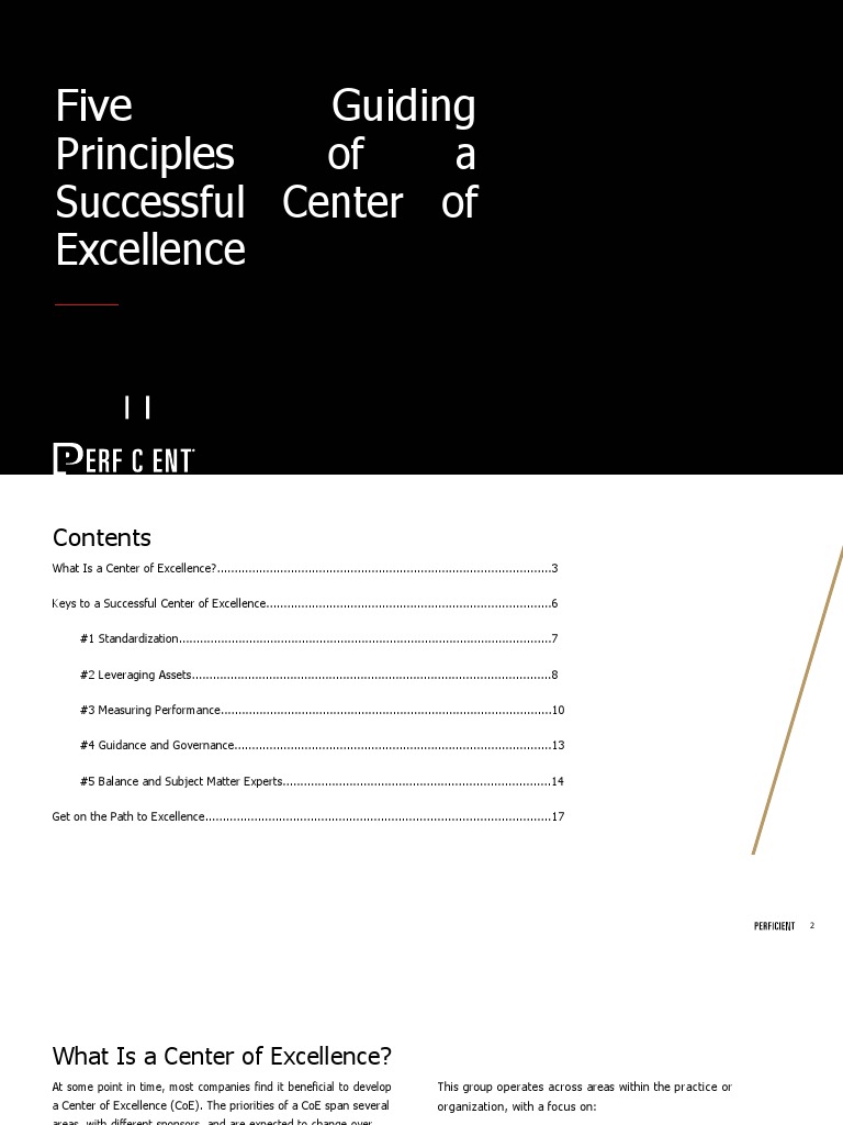 Five Guiding Principles of A Successful Center of Excellence | PDF ...