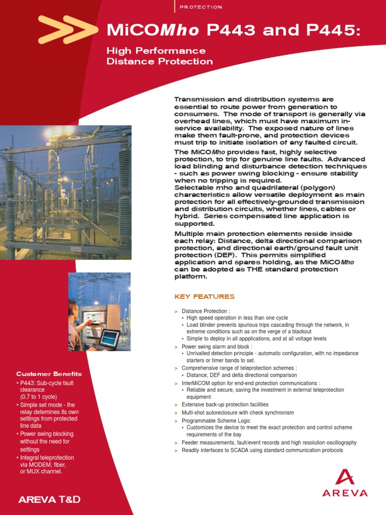 Mho P443 and P445:: High Performance Distance Protection | PDF | Relay ...