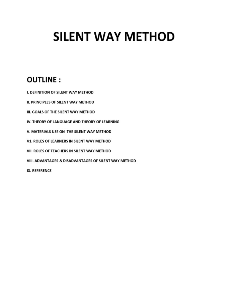 Silent Way Method in Language Teaching | PDF | Psycholinguistics ...