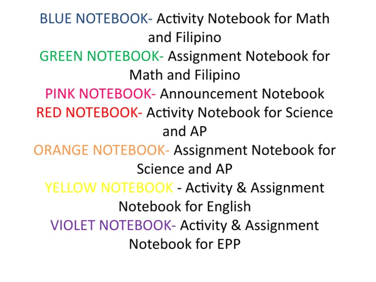 BLUE NOTEBOOK - Activity Notebook For Math and Filipino | PDF