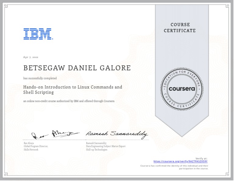 Completion of Linux Commands Course | PDF