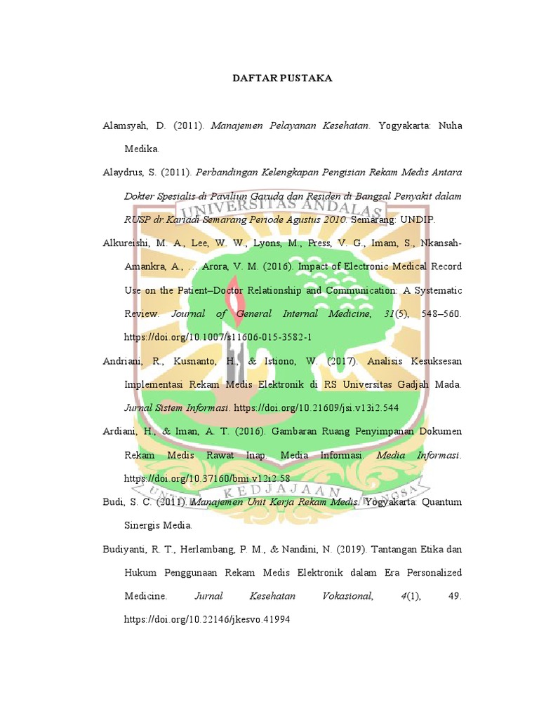 Daftar Pustaka Tesis MARS Yoga | PDF
