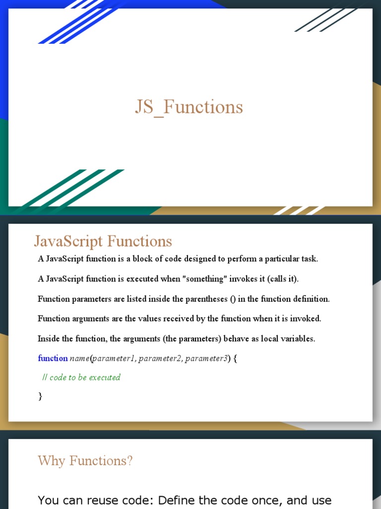 Js Functions Pdf Subroutine Parameter Computer Programming 8198