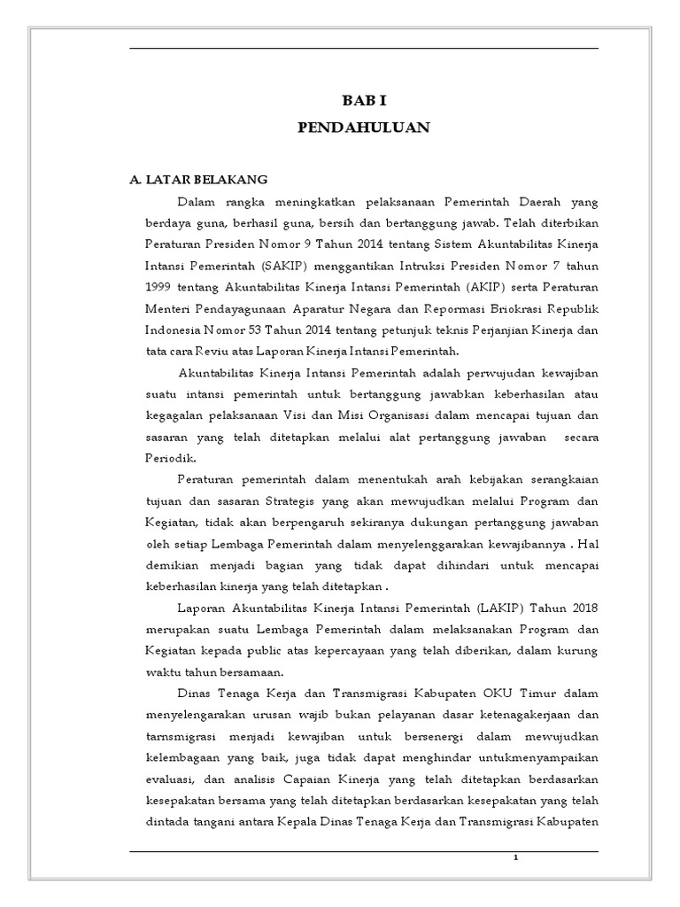 LAKIP - Disnaker 2018 | PDF