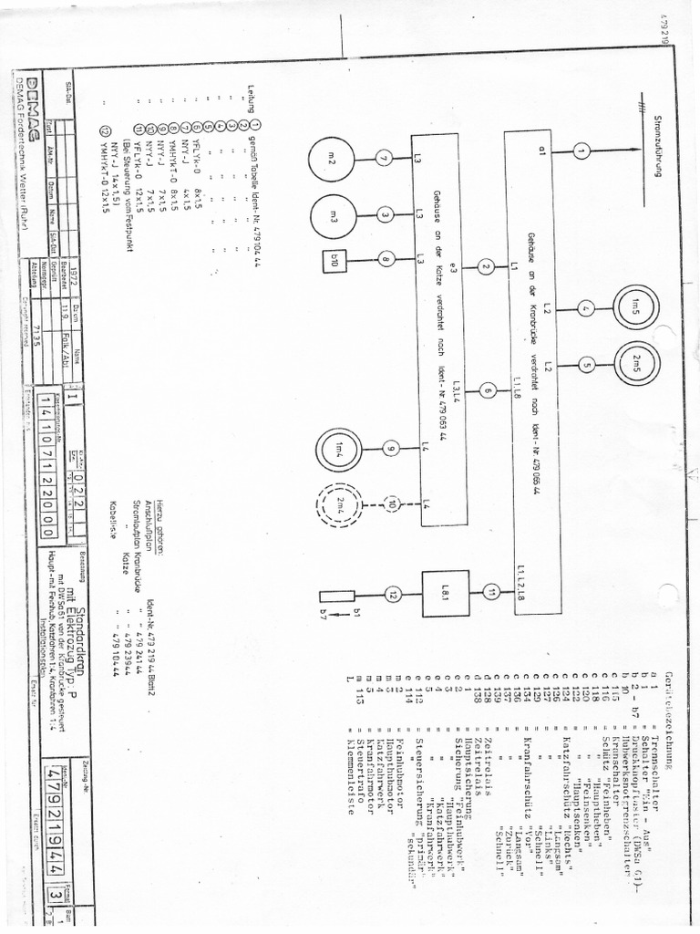 Demag 20t Schaltplan H8 | PDF