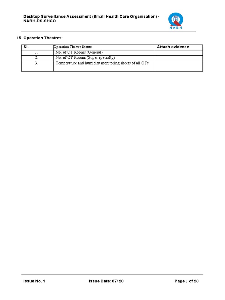 No. of Ot Rooms (General) 2. No. of Ot Rooms (Super Specialty) 3 ...