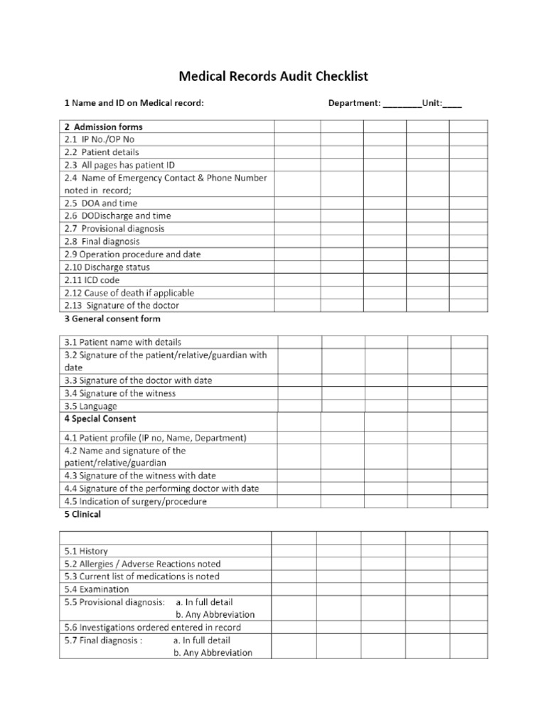 MRD AUDIT FORMAT | PDF