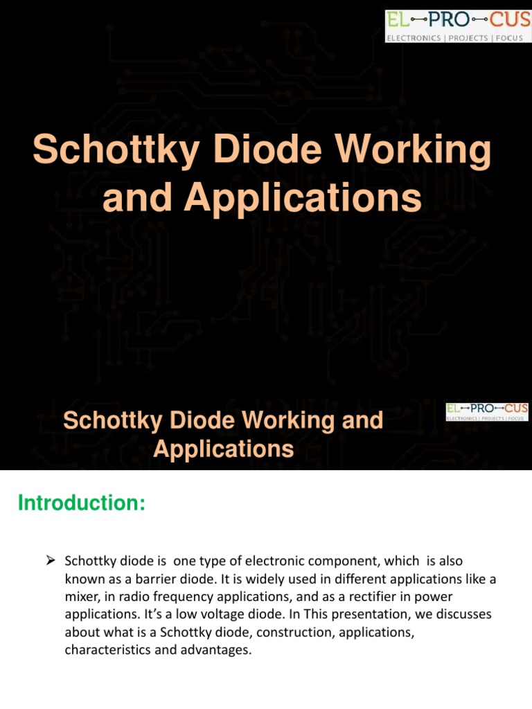 An In-Depth Guide to Schottky Diode Operation, Characteristics, and ...