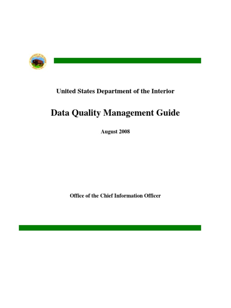 DOI Data Quality Management Guide | PDF | Data Quality | Quality Management
