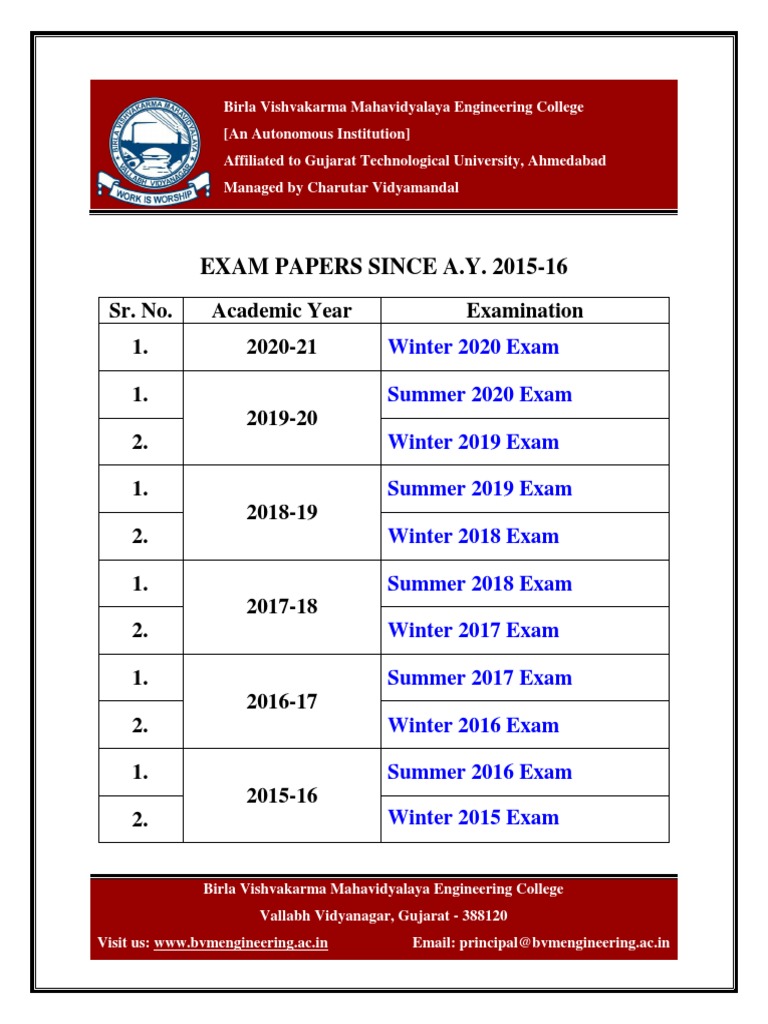 Exam Papers | PDF